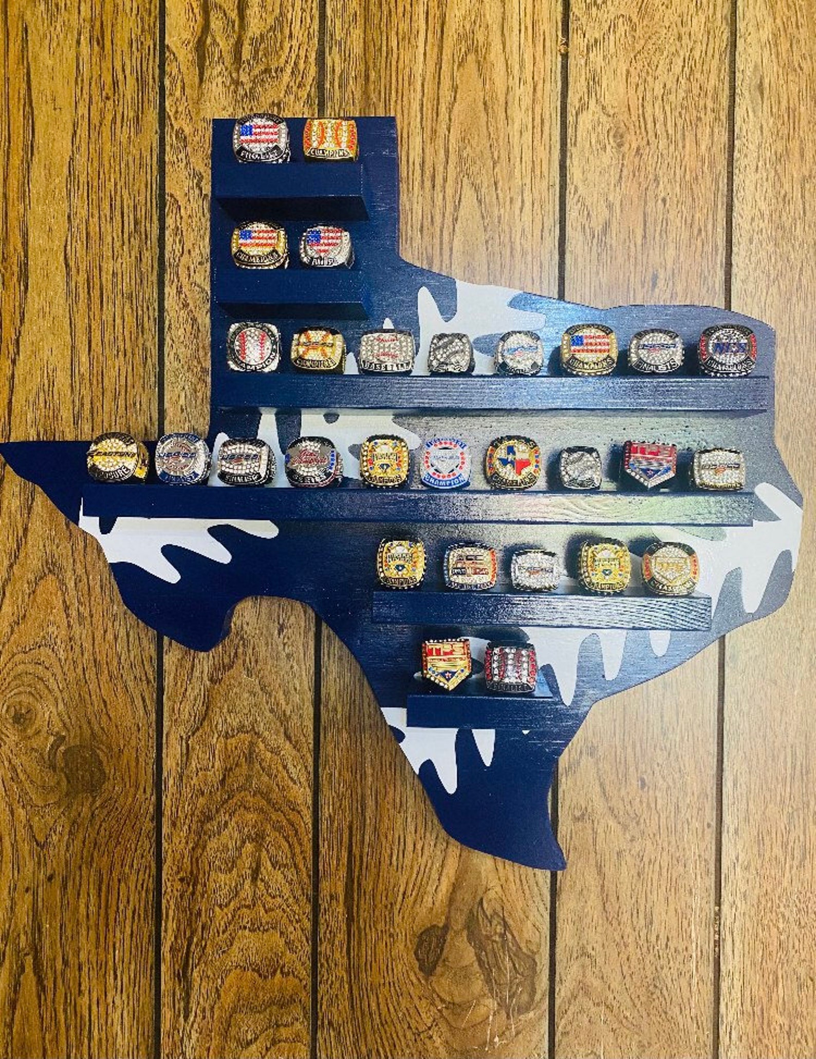 Texas State Shaped Baseball/Softball Ring Display Case Holder | Etsy