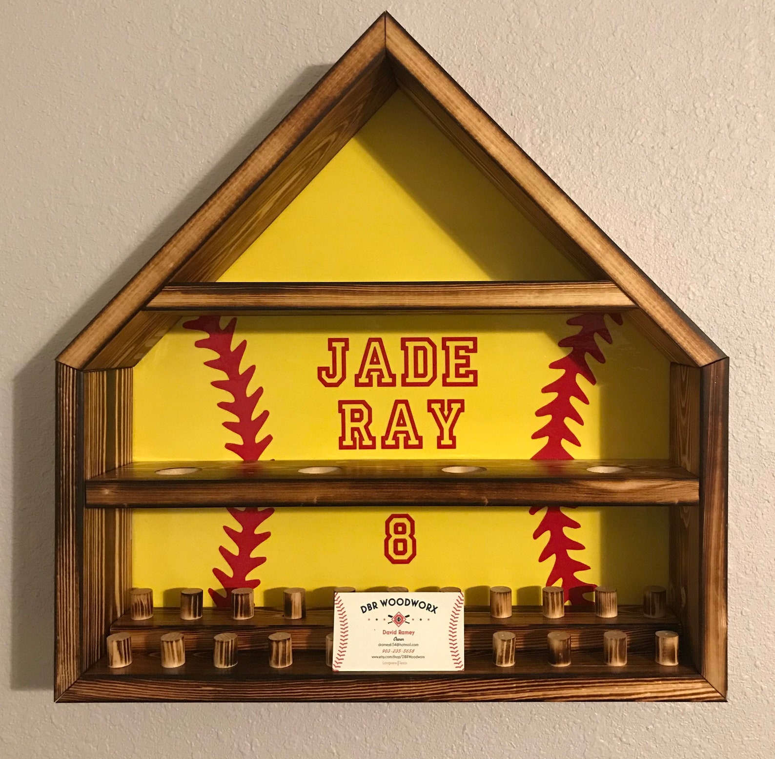 Softball Homeplate 22 Ring Ball Display Case Holder - Etsy