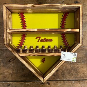 Softball Homeplate 17 Ring and 4 Ball Display Case Holder - Etsy