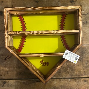 Softball Homeplate 7 Ball Display Case Holder - Etsy