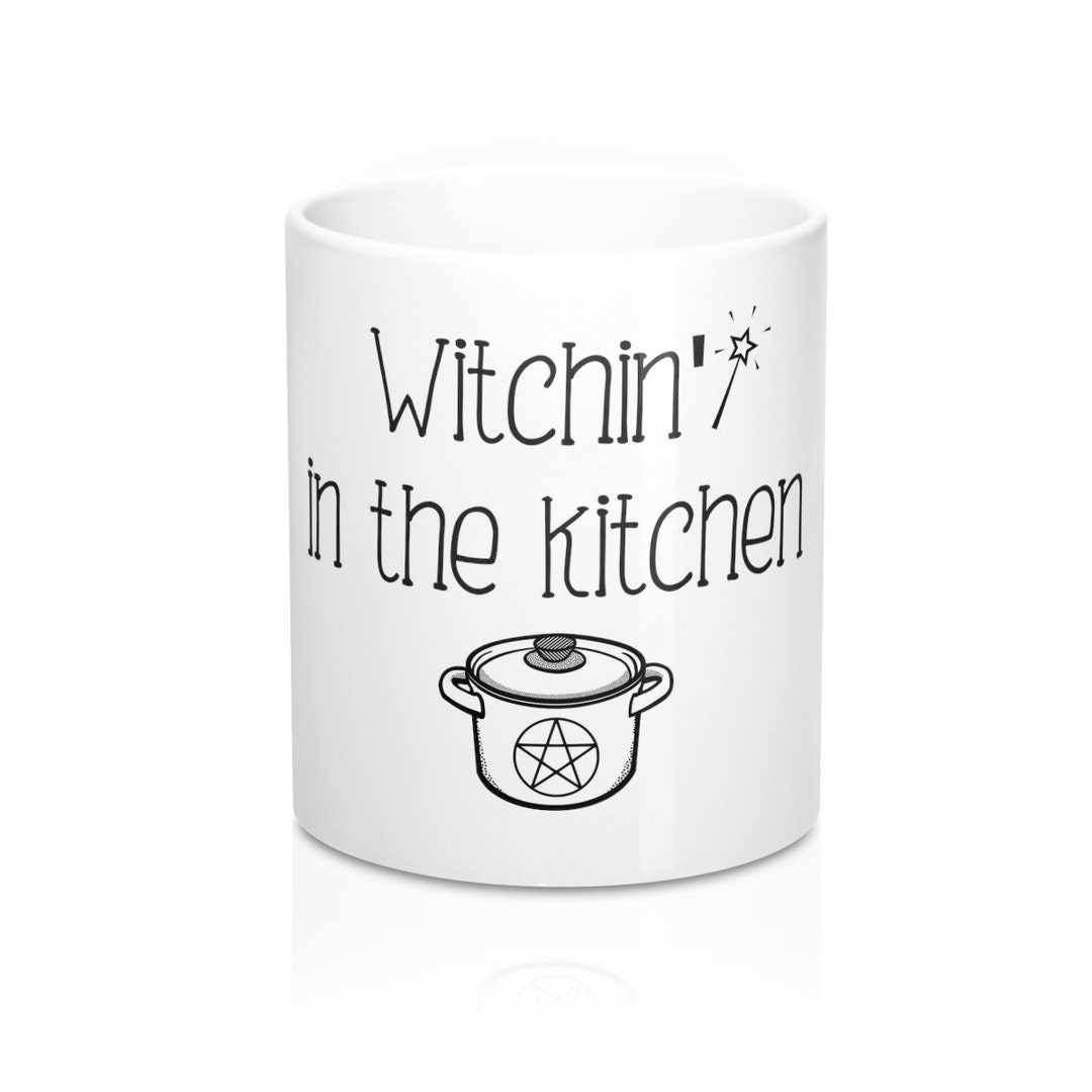 Wicca Mug Kitchen Witch Cooking Pot With Pentacle and Magic - Etsy
