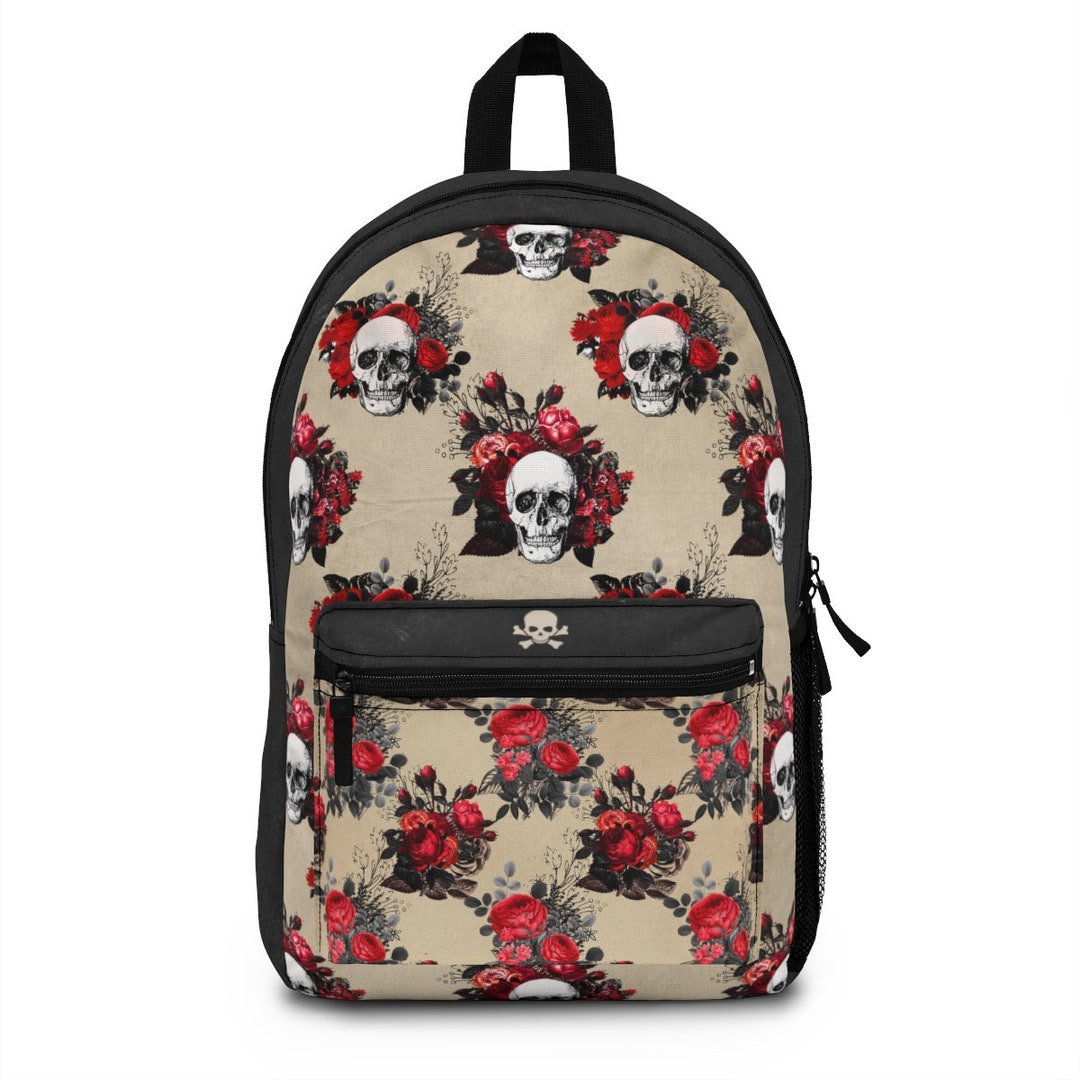 Gothic Backpack Red Roses and Skulls Cool Feminine Beauty - Etsy
