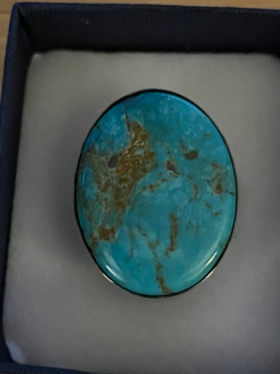 KINGMAN Stunning Blue Turquoise With 30x22mm Oval Cab Has A Seam .925 ...