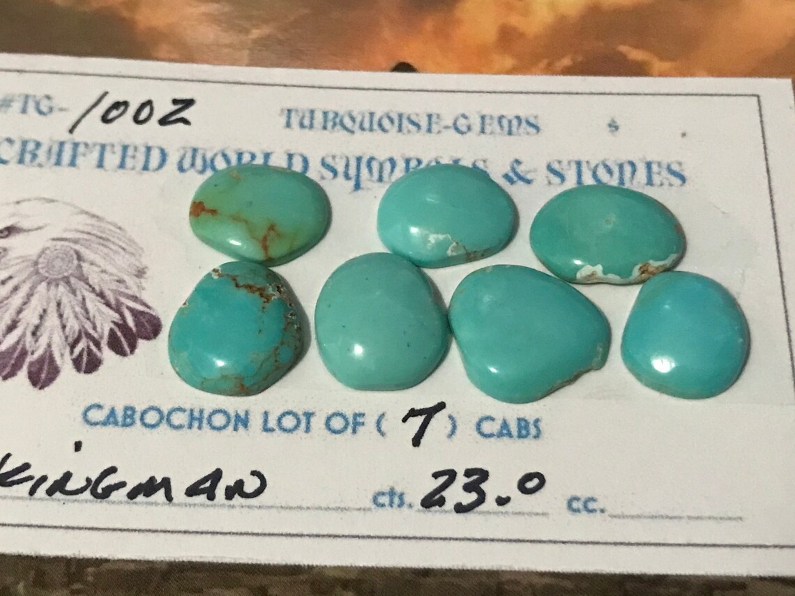KINGMAN Mine Turquoise free form Solid No Backing Lot OF 6 | Etsy
