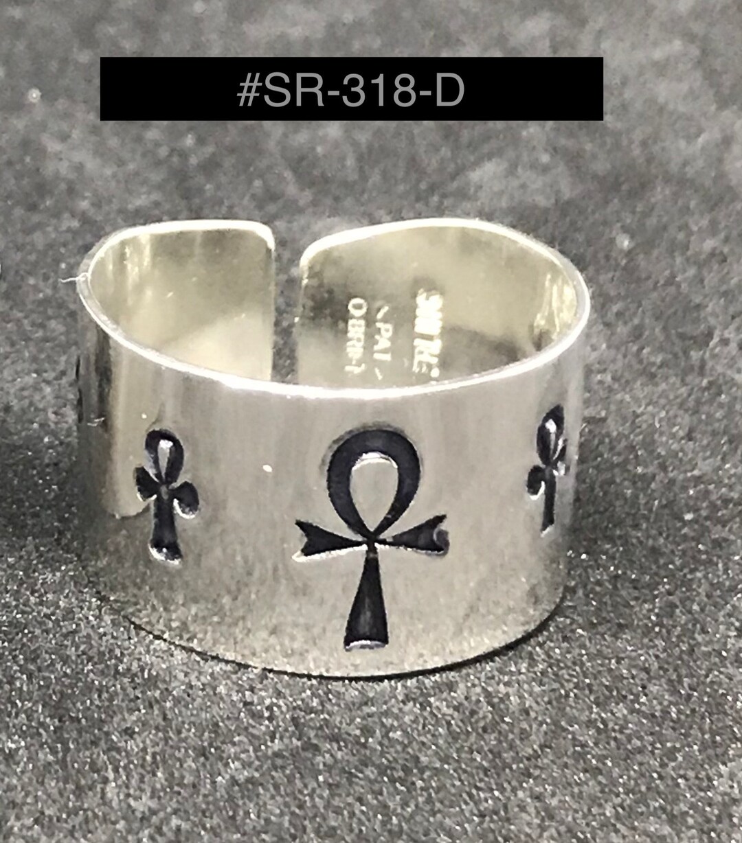 ANKH Crosses Sterling Silver Open Back Ring Size Choices, Priced per ...