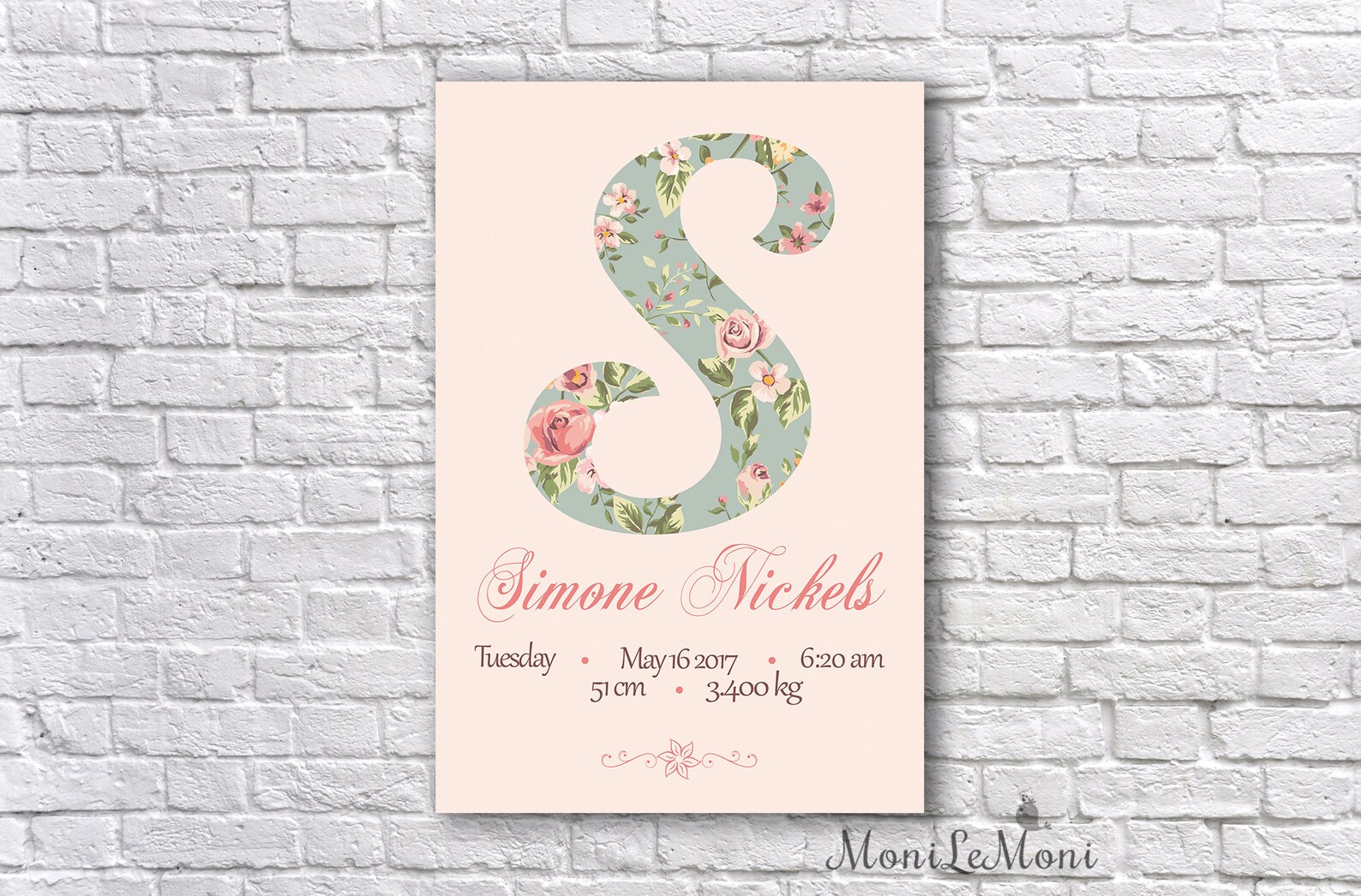 Printable Baby Birth Poster Wall Art Birth Announcement - Etsy