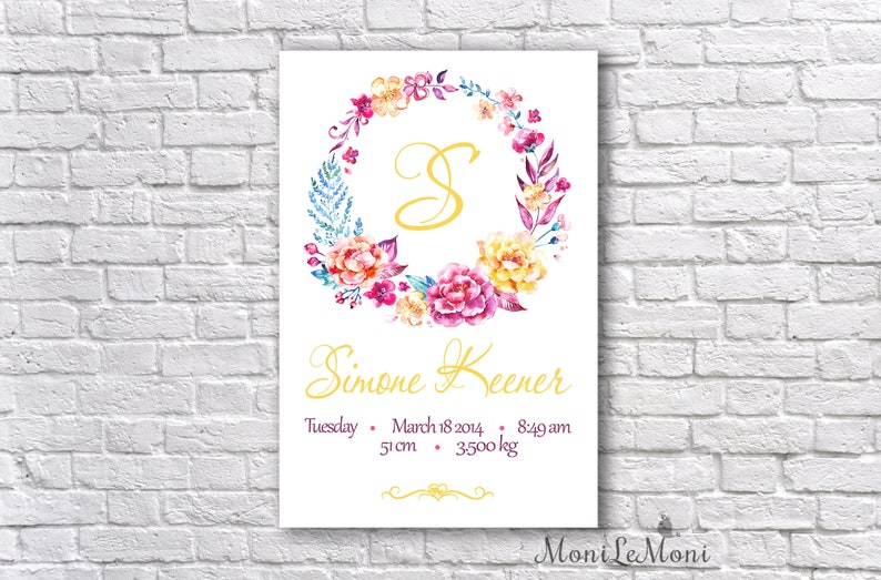 Printable Baby Birth Poster Wall Art Birth Announcement - Etsy