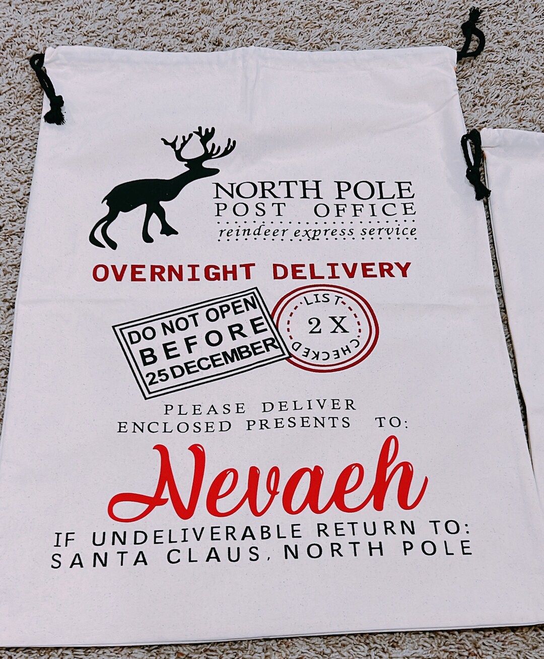 Personalized North Pole Canvas Santa Sacks - Etsy