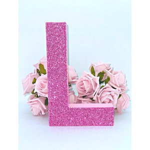 Pink Glitter Letter, Freestanding Letters, Paper Mache, Glitter Bedroom ...