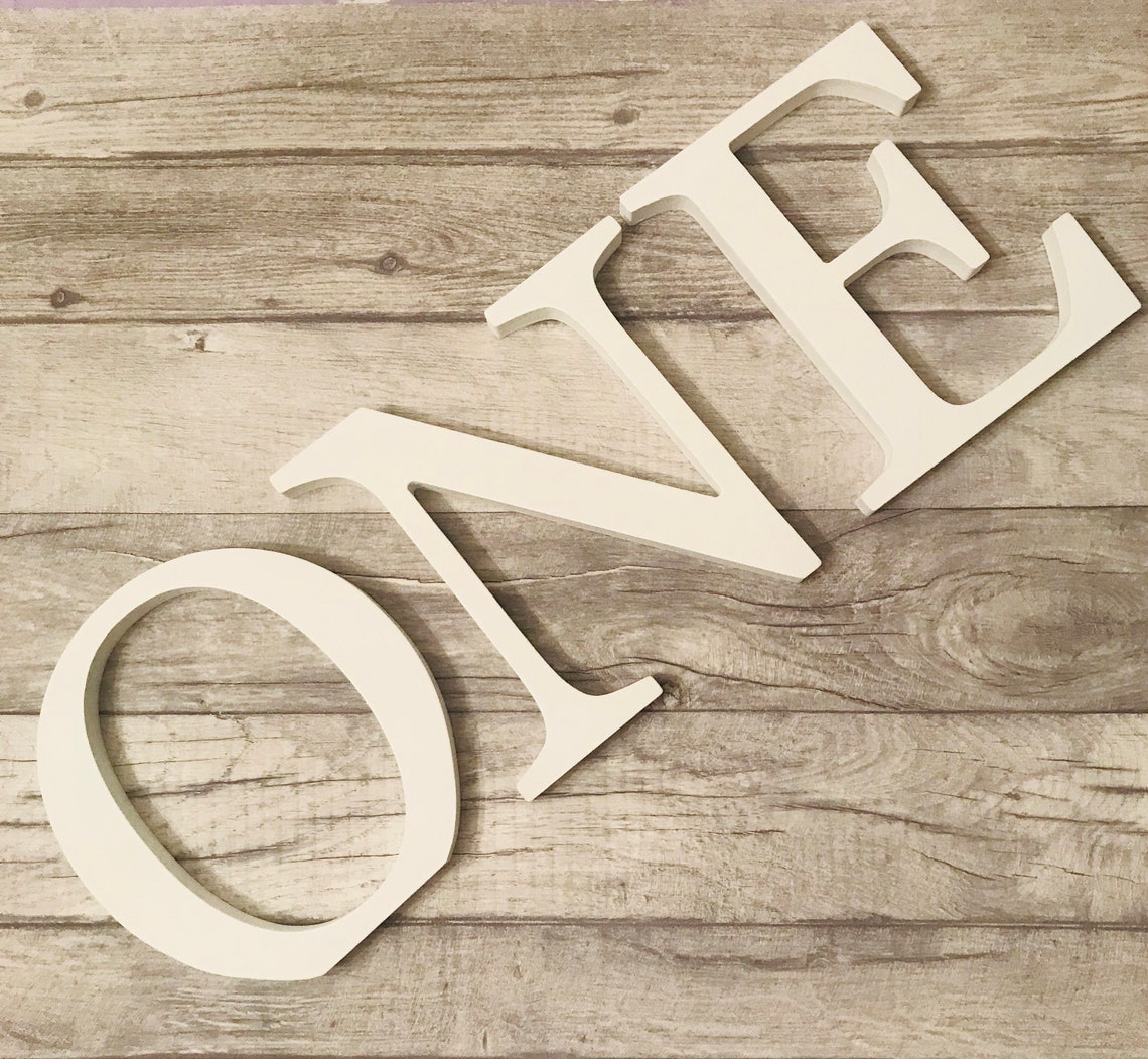 Large Wooden One Painted 1st Birthday Sign One Photo Prop | Etsy