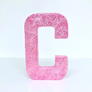 Pink Glitter Letter, Freestanding Letters, Paper Mache, Glitter Bedroom ...