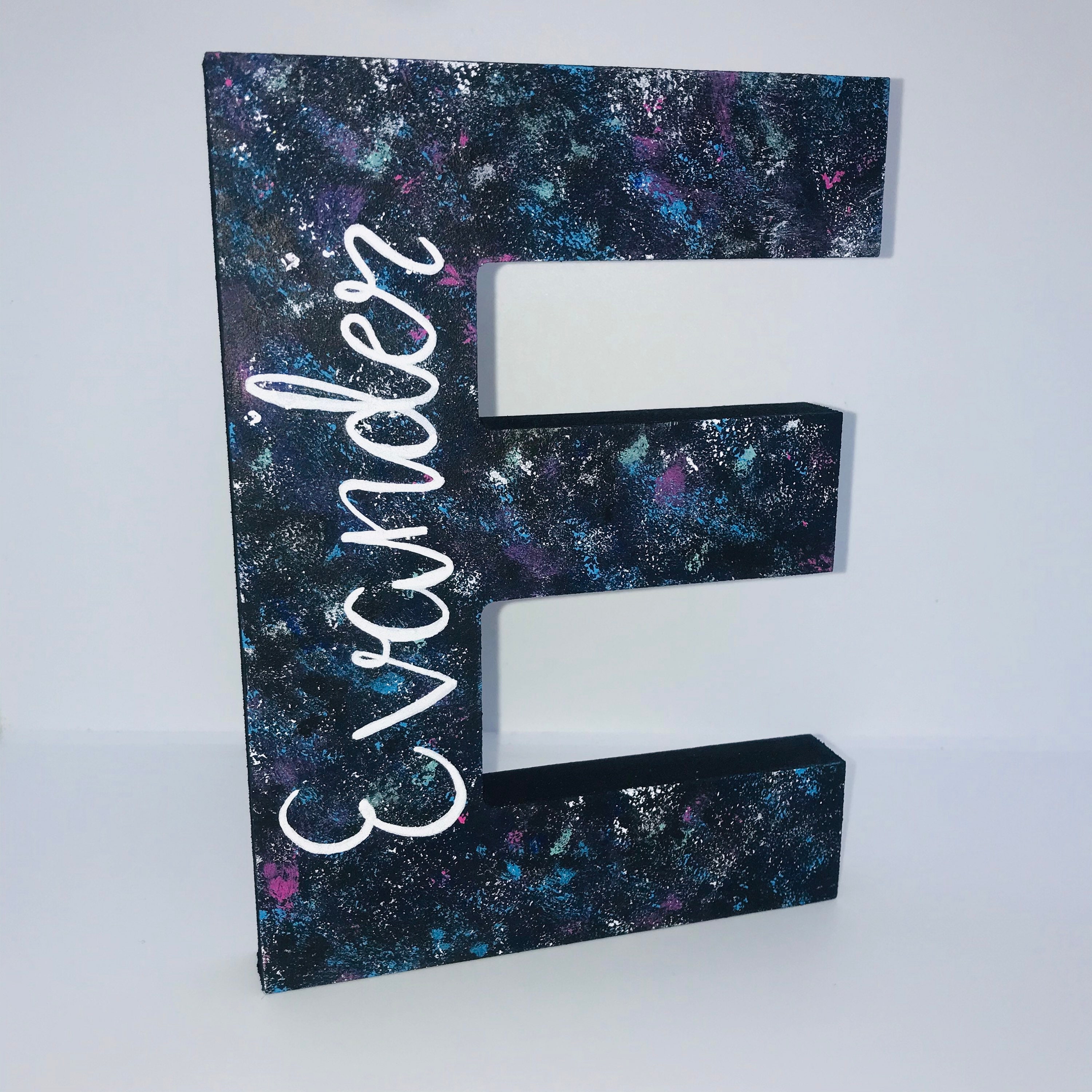 Galaxy Wooden Name Letter Personalised Space Letter Kids | Etsy