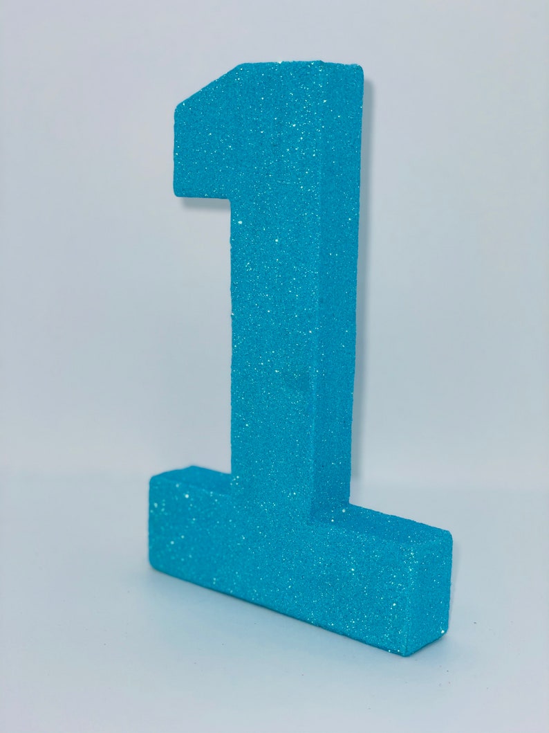 Blue Glitter Number 1 Glitter Number One Freestanding - Etsy UK
