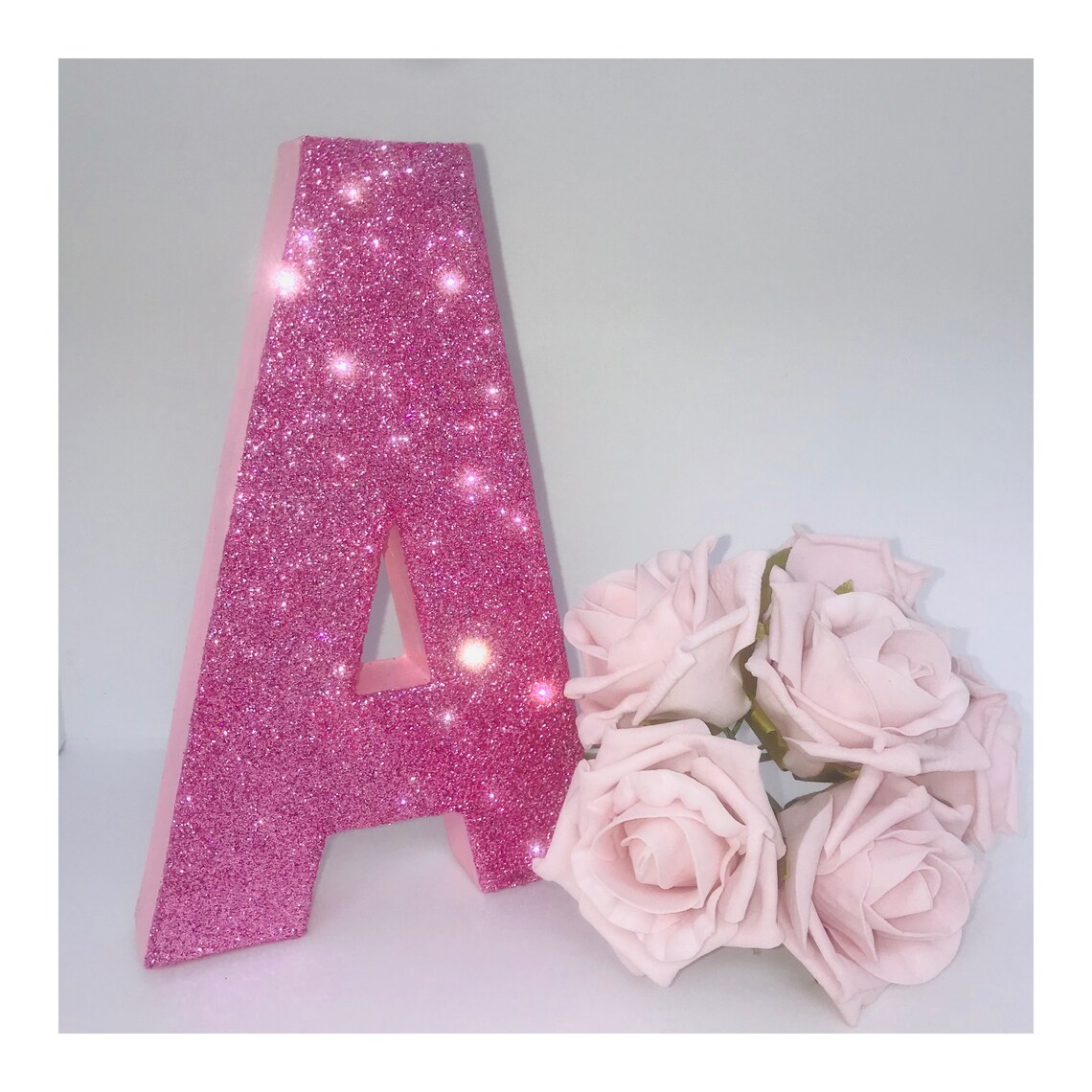 Pink Glitter Letter Freestanding Letters Paper Mache | Etsy UK
