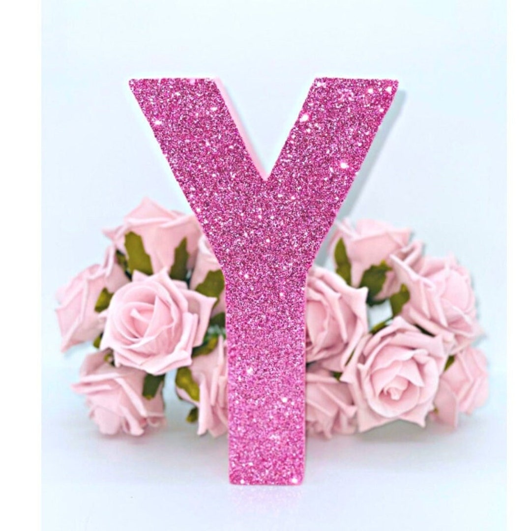 Pink Glitter Letter, Freestanding Letters, Paper Mache, Glitter Bedroom ...