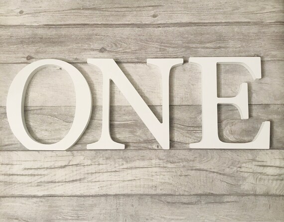 Large wooden One Painted 1st Birthday Sign One Photo Prop | Etsy
