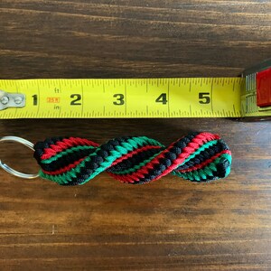 6-string Rasta Spiral Paracord Keychain Rasta Gifts Rasta Accessories ...