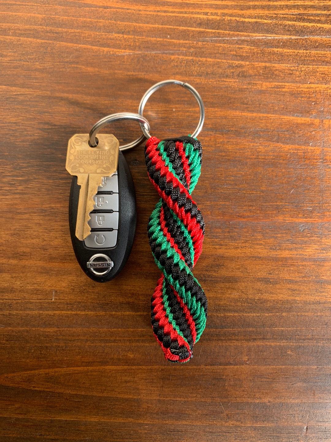 6-string Rasta Spiral Paracord Keychain Rasta Gifts Rasta Accessories ...