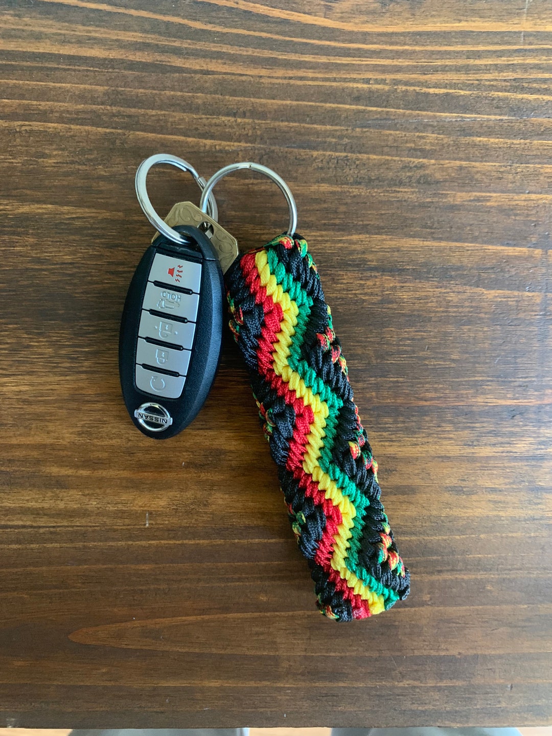 6-string Rasta Zigzag Paracord Keychain Rasta Gifts Rasta Accessories ...