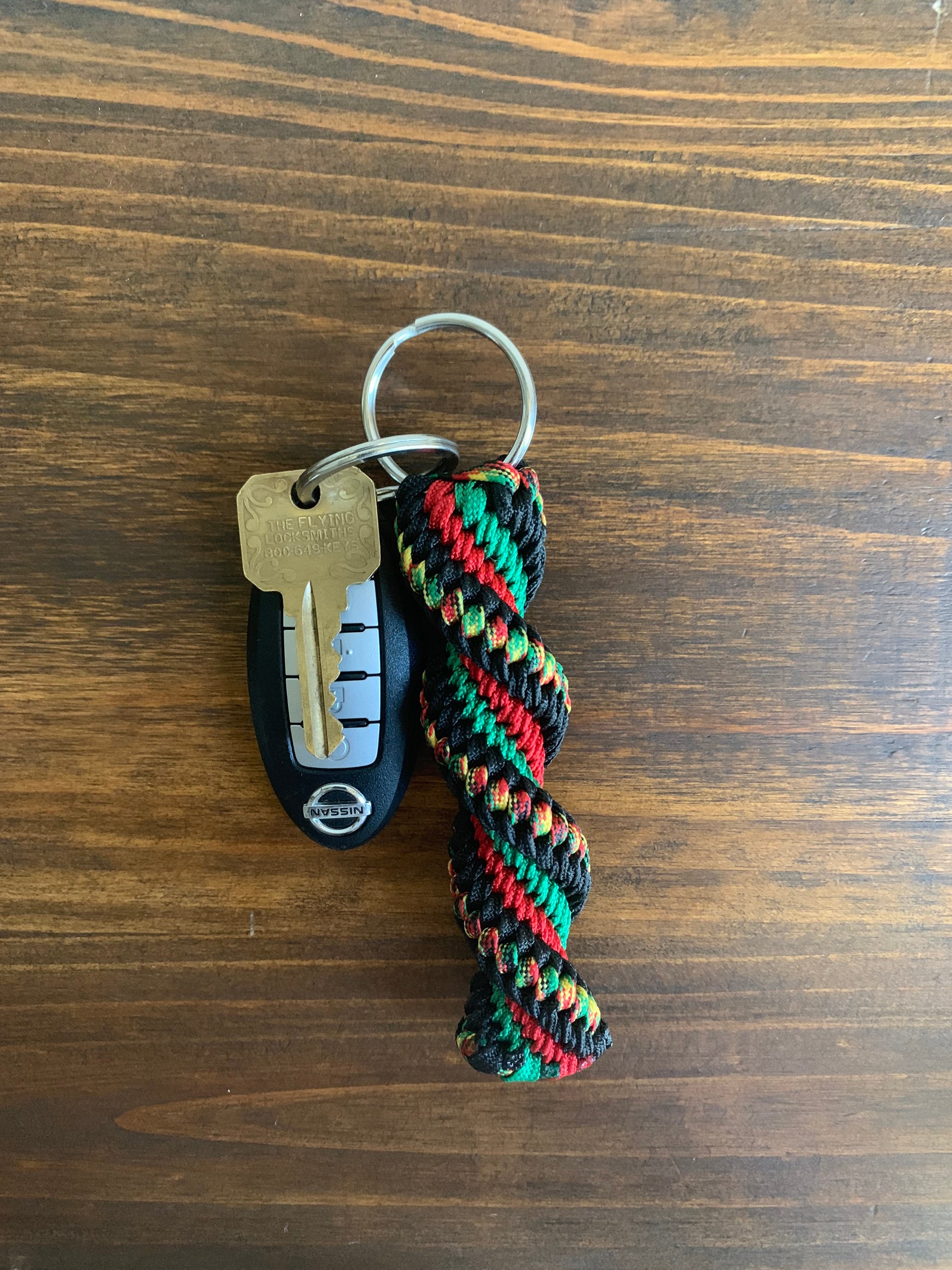 5-string Rasta Spiral Paracord Keychain Rasta Gifts Rasta - Etsy