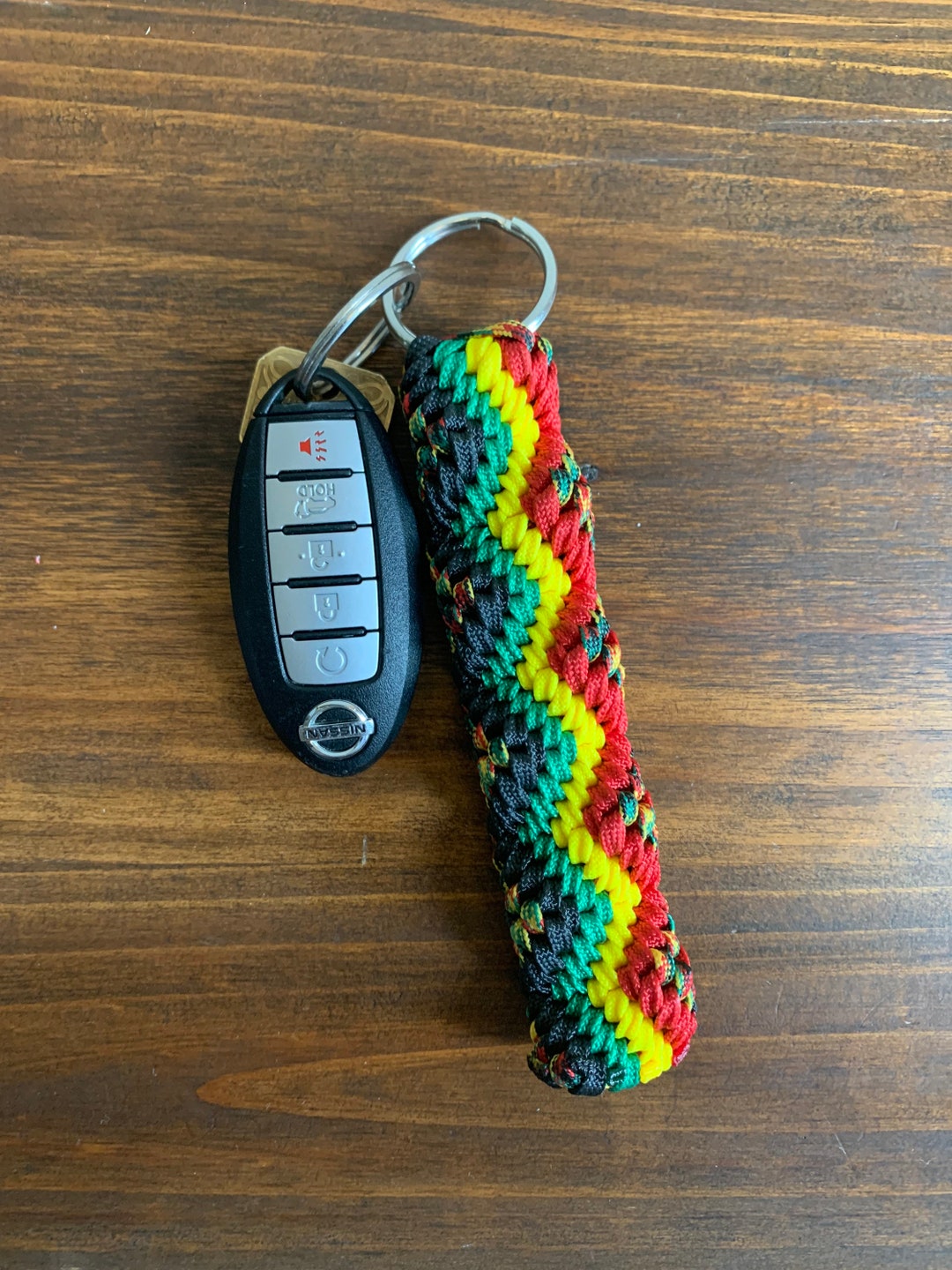 5-string Rasta Zig-zag Paracord Keychain Rasta Gifts Rasta Accessories ...