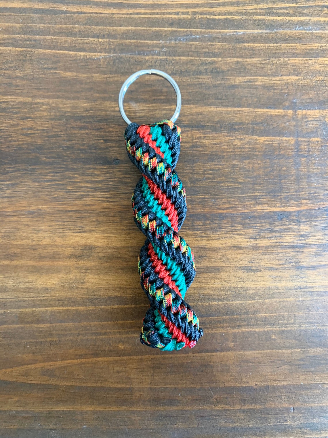 5-string Rasta Spiral Paracord Keychain Rasta Gifts Rasta - Etsy