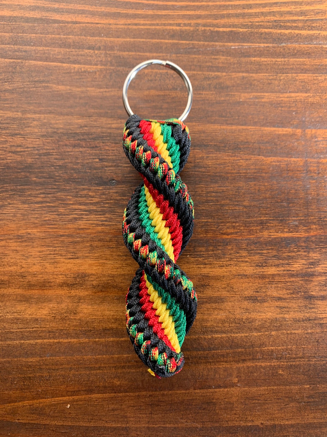 6-string Rasta Style Spiral Paracord Keychain Rasta Gifts Rasta ...