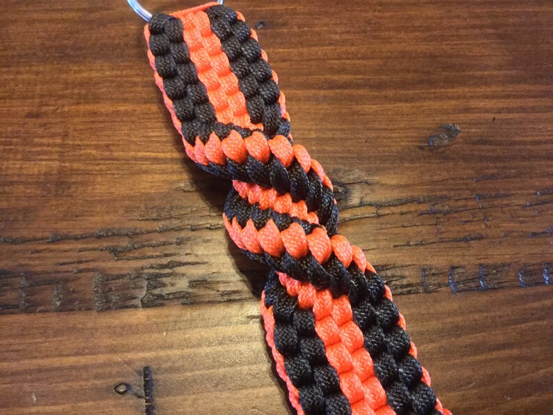 4-string Orange & Brown Brick/twist Paracord Keychain - Etsy