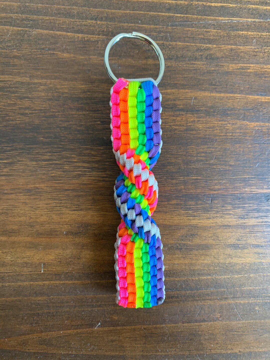 4-string Neon Rainbow Brick/twist Paracord Keychain Pride Month LGBTQ ...