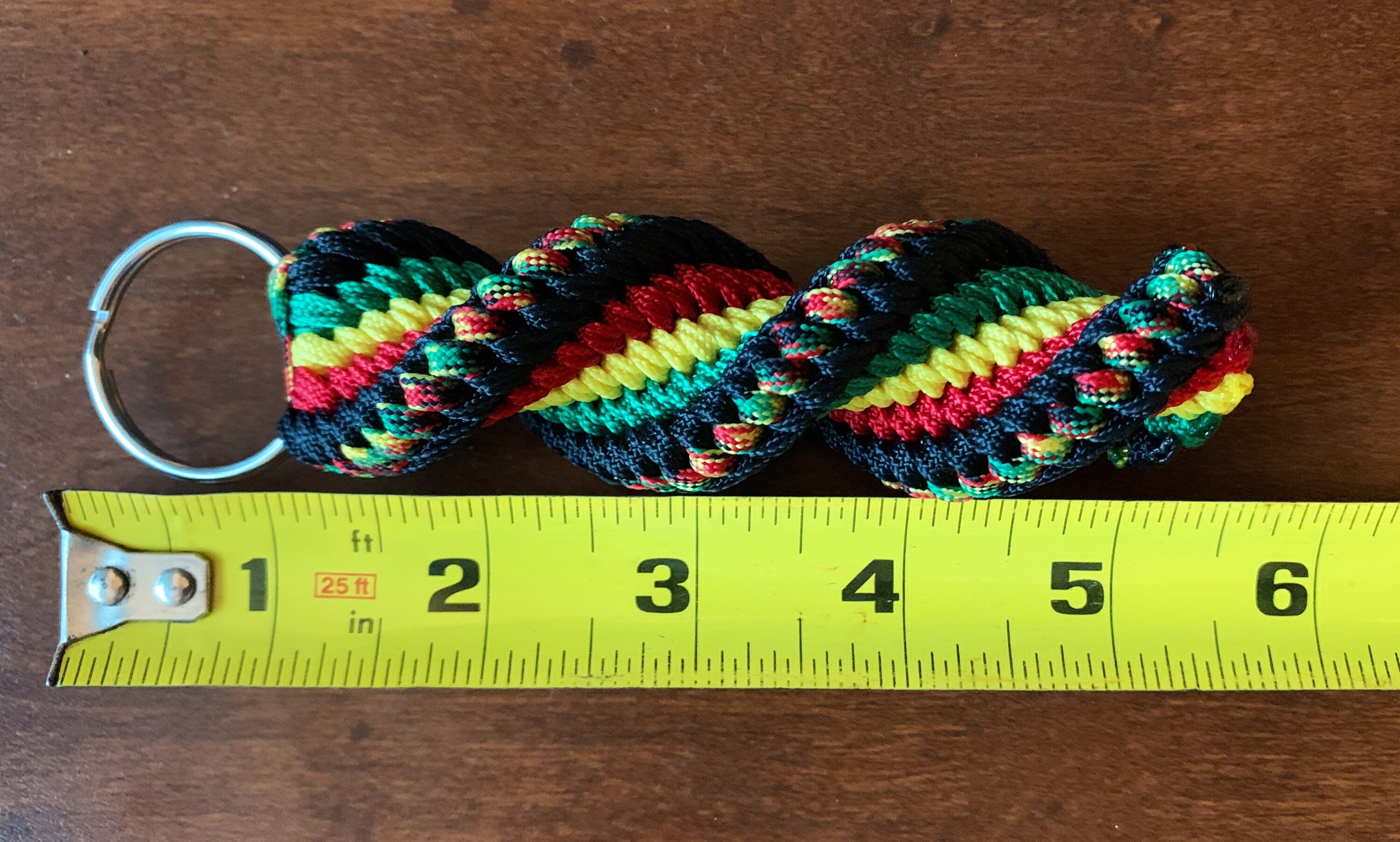 6-string Rasta Style Spiral Paracord Keychain Rasta Gifts Rasta ...