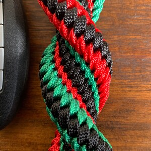 6-string Rasta Spiral Paracord Keychain Rasta Gifts Rasta Accessories ...