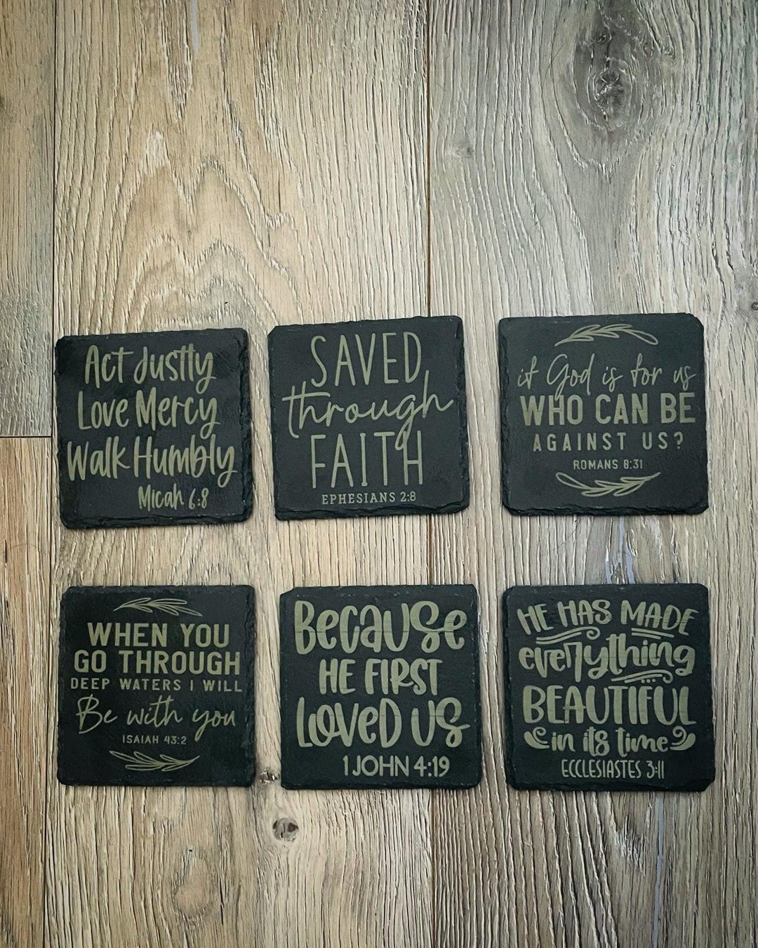 Biblical Scriptures Engraved Stone Coasters - Etsy