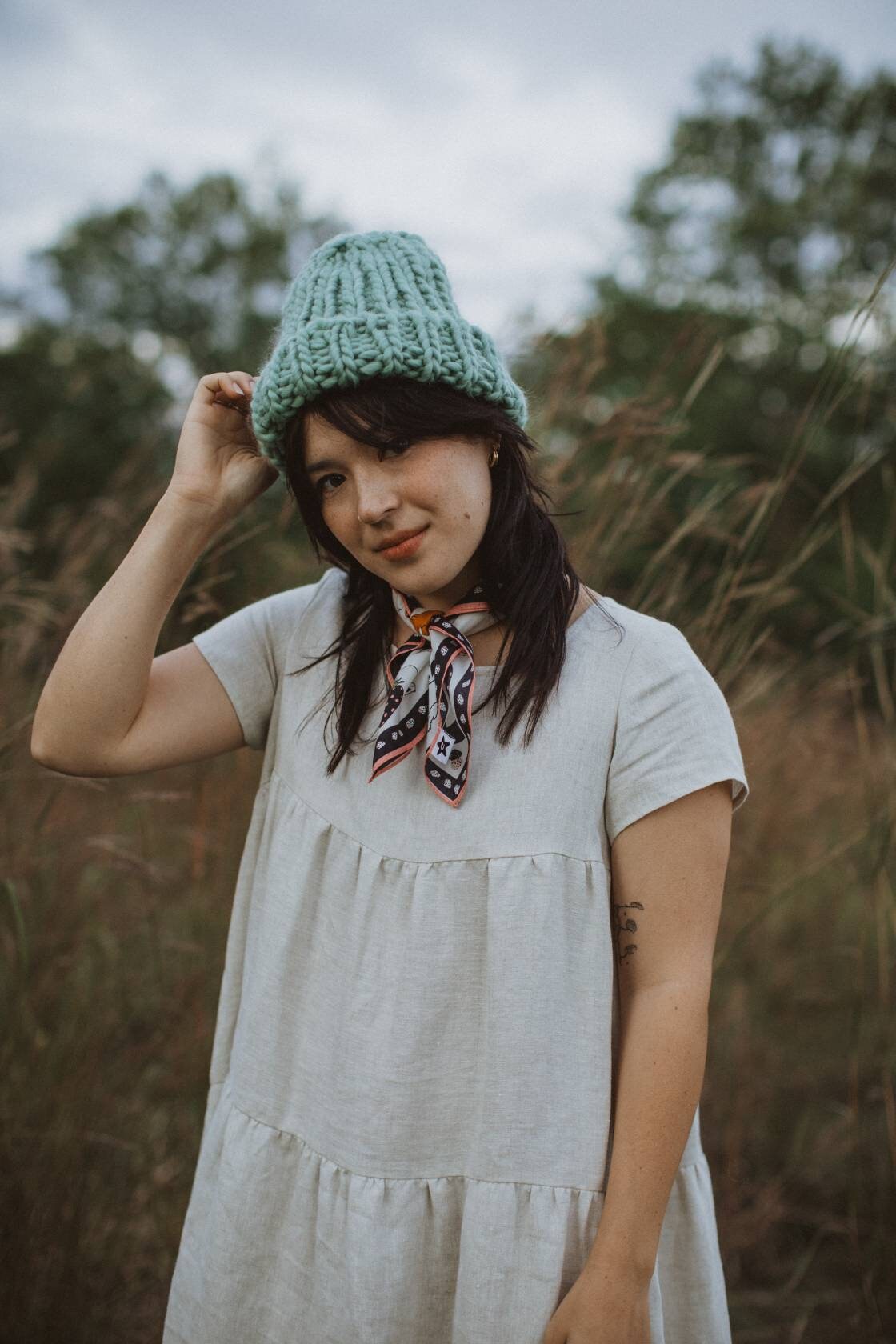 Handknit Wool Hat Sage Green. Softest Green Merino Wool Toque. Chunky ...