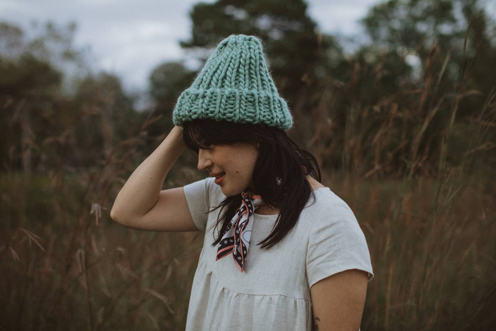 Handknit Wool Hat Sage Green. Softest Green Merino Wool Toque. Chunky ...