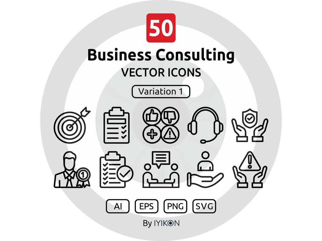 50 Business Consulting Icons | Thick Line Icon Bundle – | Instant ...