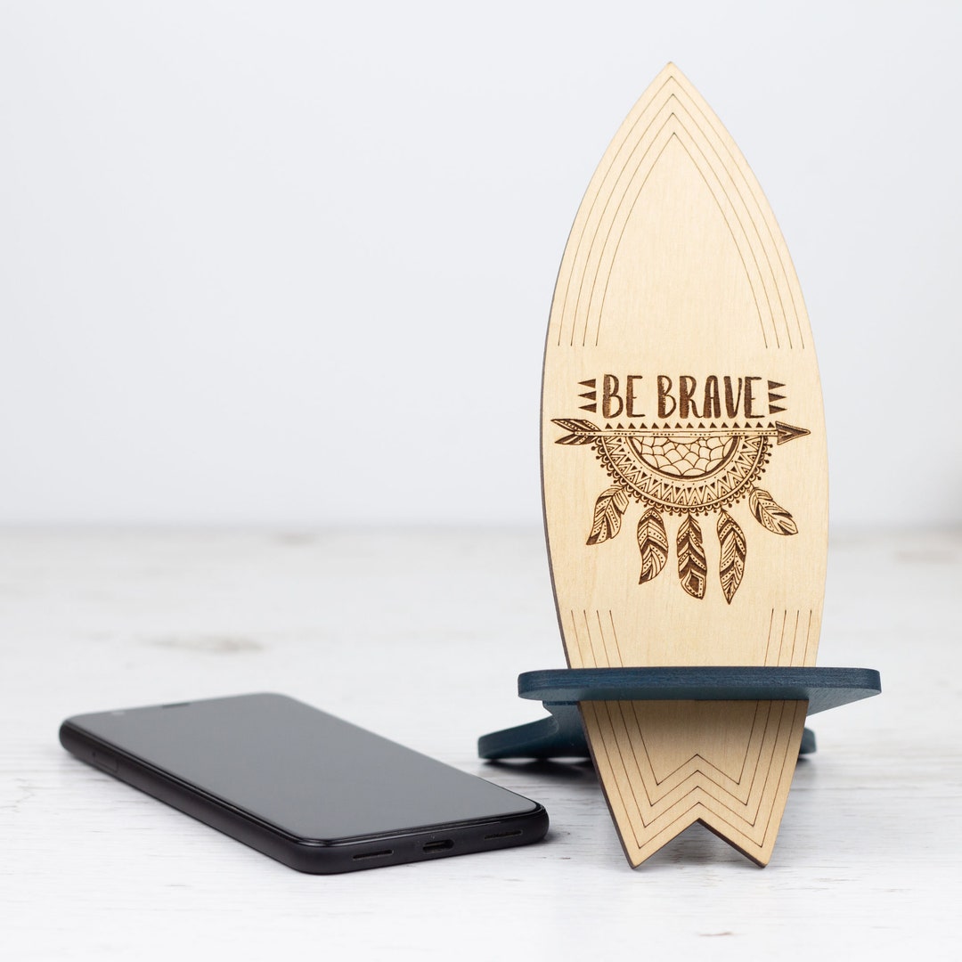 Wooden Surf Phone Stand Cell Phone Holder With Engraving Surfboard - Etsy