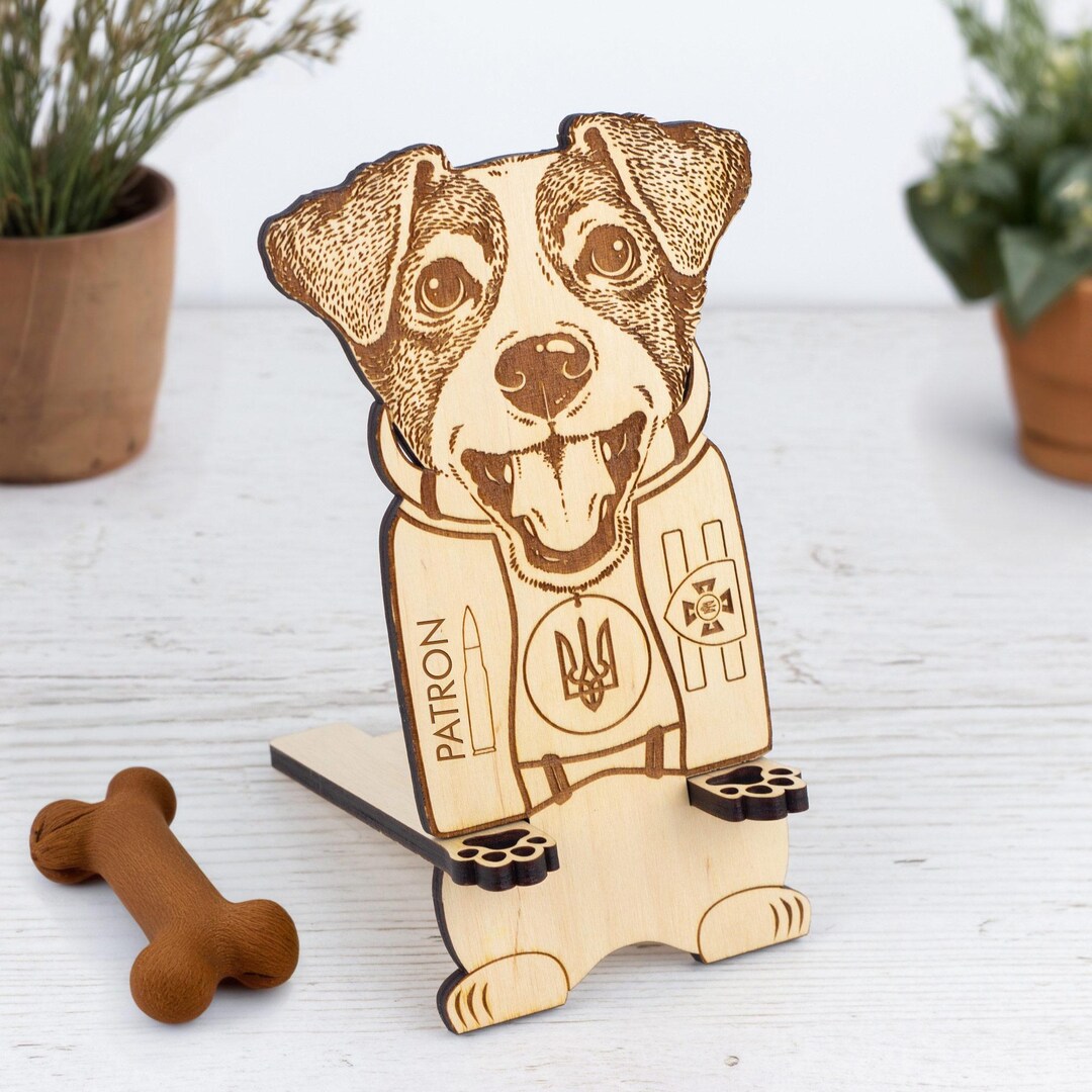 Wooden Phone Stand Patron Dog | Jack Russell Terrier | Personalized ...