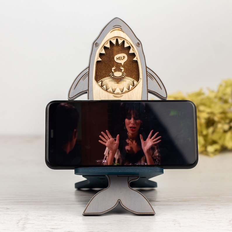 Funny Shark Wooden Phone Stand – Ocean Animal Docking Station - Etsy