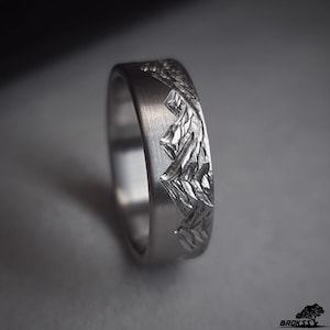 Mountain Ring, Mountain Wedding Band, Mens Mountain Range Ring, Womens ...