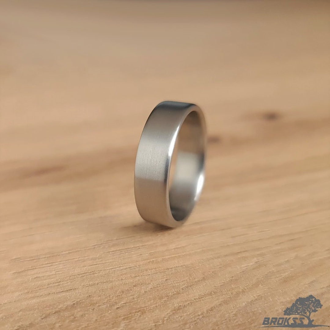 Simple Titanium Ring, Classic Wedding Band, Mens Modern Ring, Womens ...