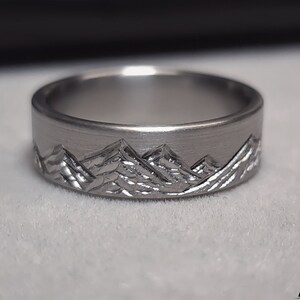 Mountain Ring, Mountain Wedding Band, Mens Mountain Range Ring, Womens ...