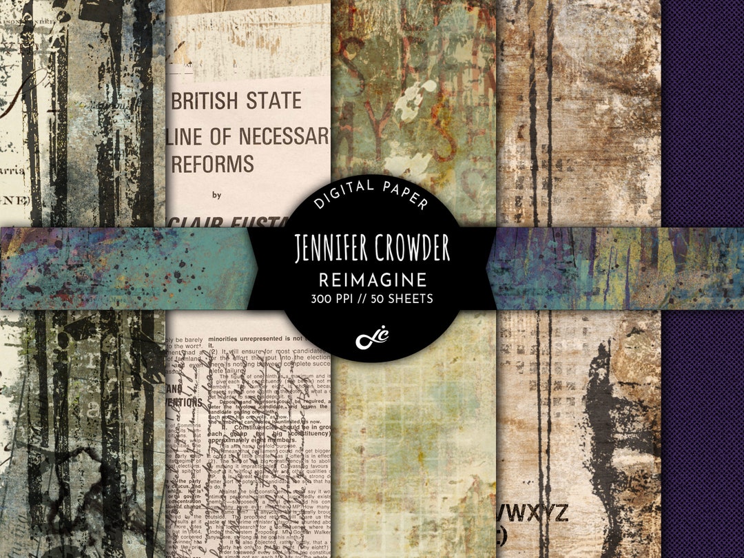 Reimagine Digital Paper Pack -- Scrapbook Paper -- Collage Paper ...