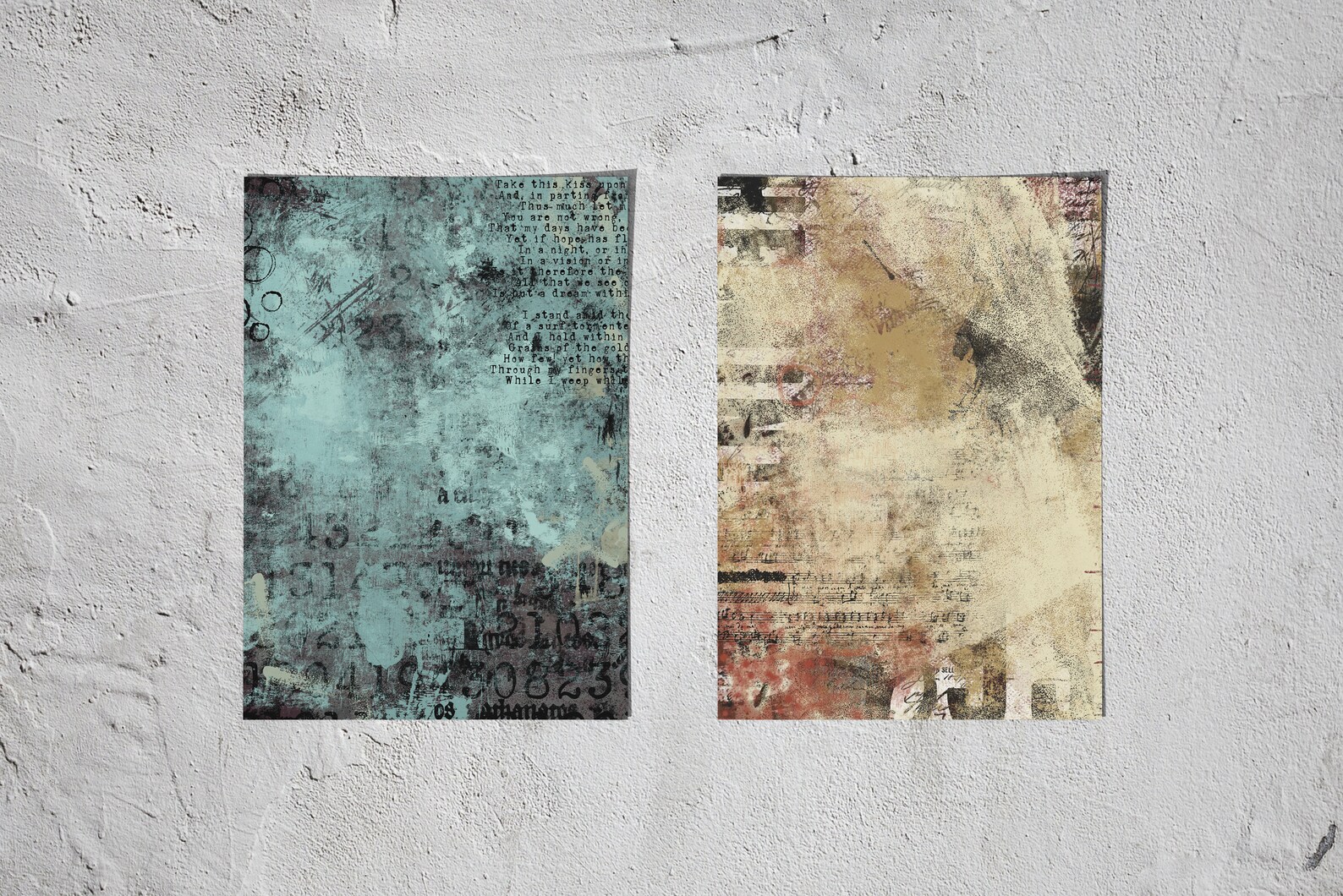 Nevermore Grunge Digital Paper Pack Collage Paper Scrapbook - Etsy