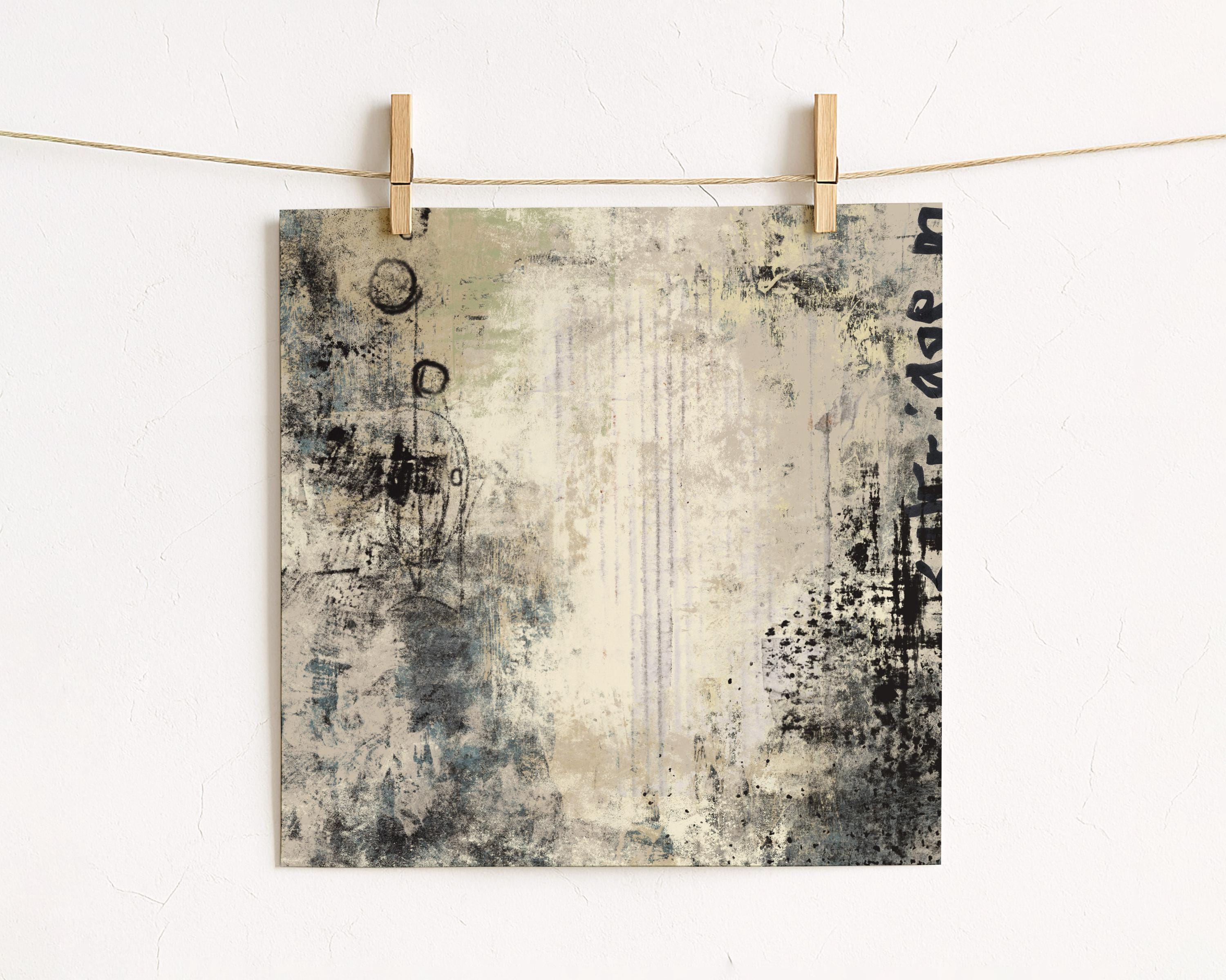 Grunge Letters and Numbers Digital Paper Pack for Collage Junk Journal ...