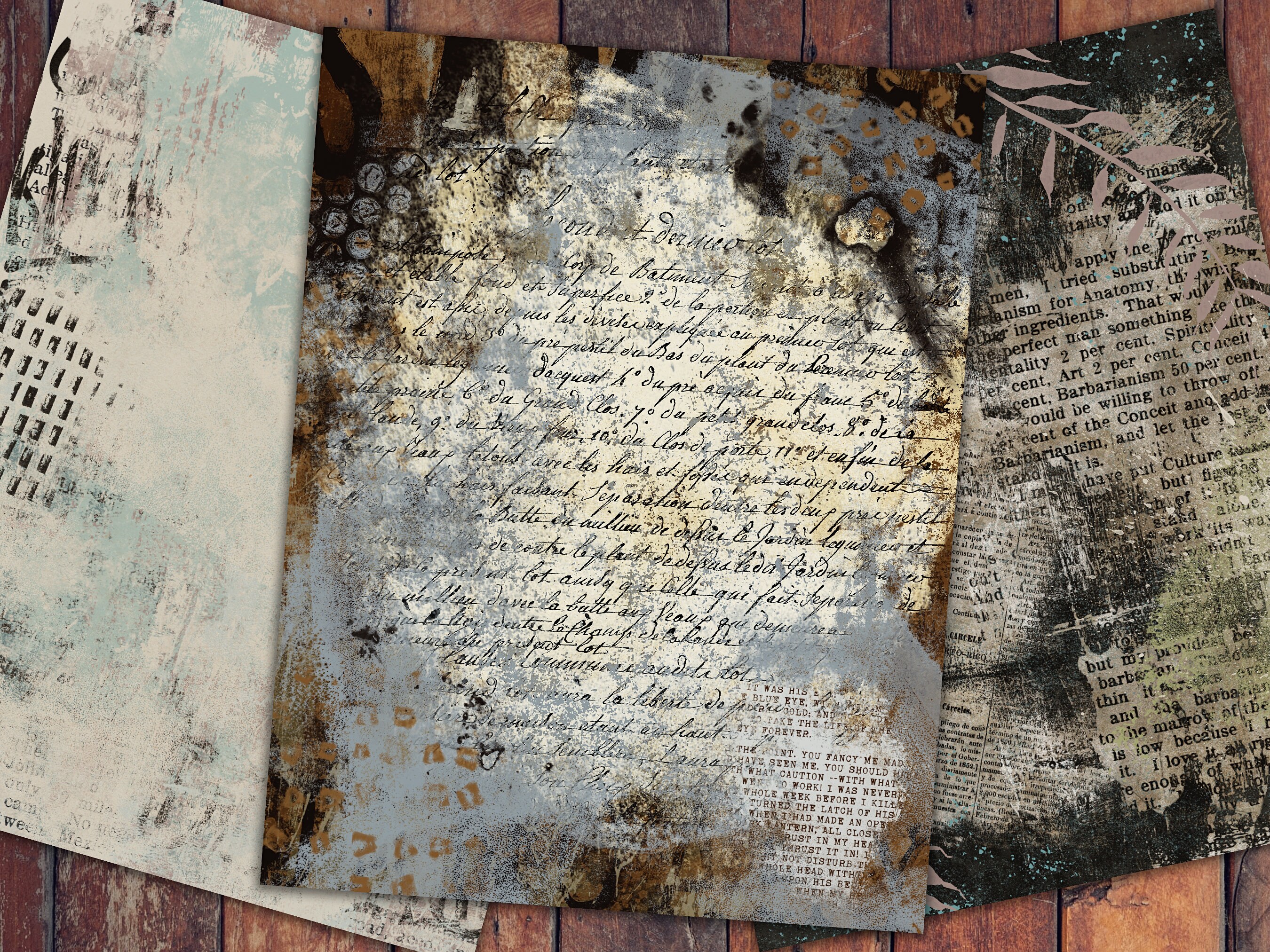 Patchwork Digital Paper Pack Printable Papers Collage - Etsy