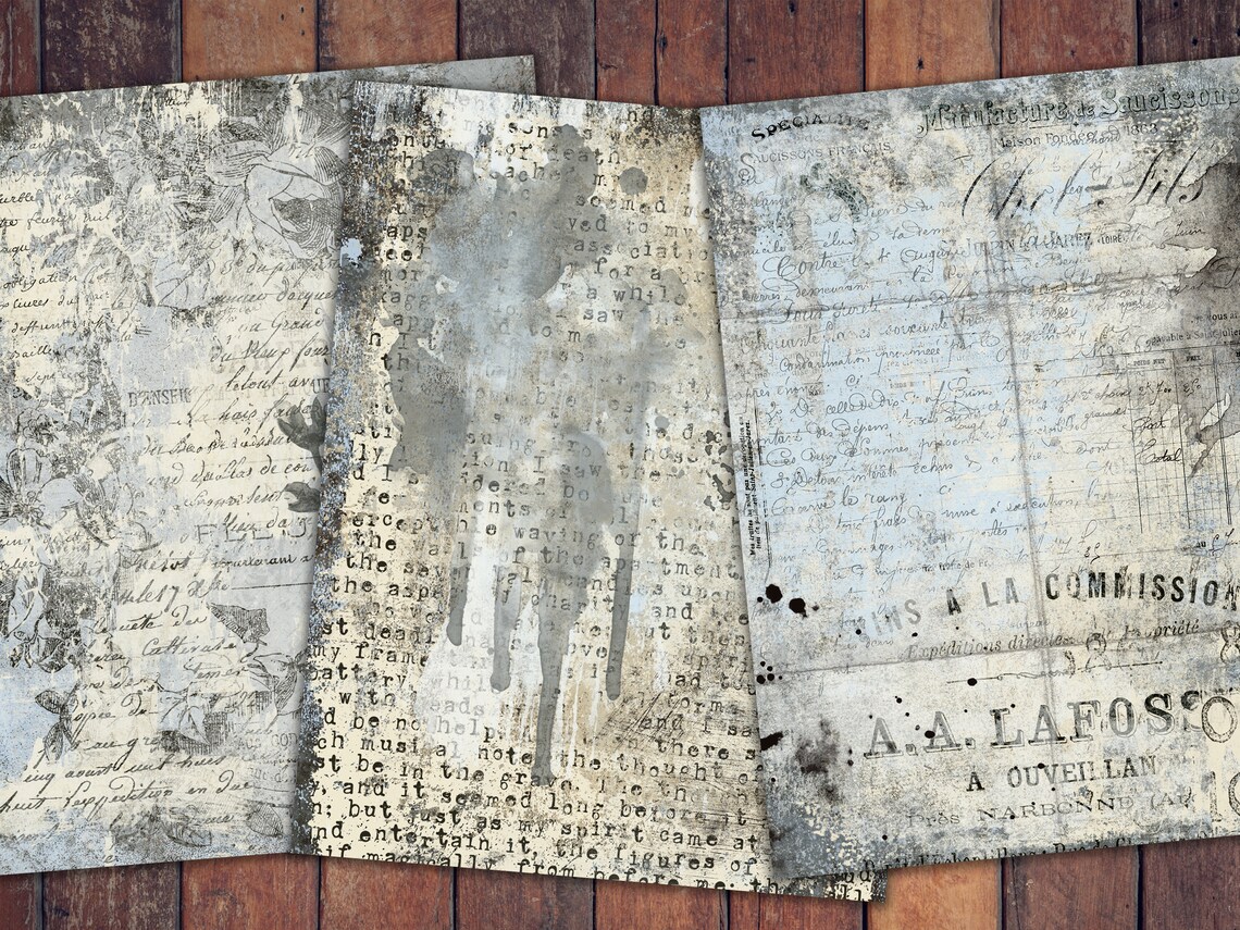 Letters and Numbers Part Deux Grunge Digital Paper Pack - Etsy