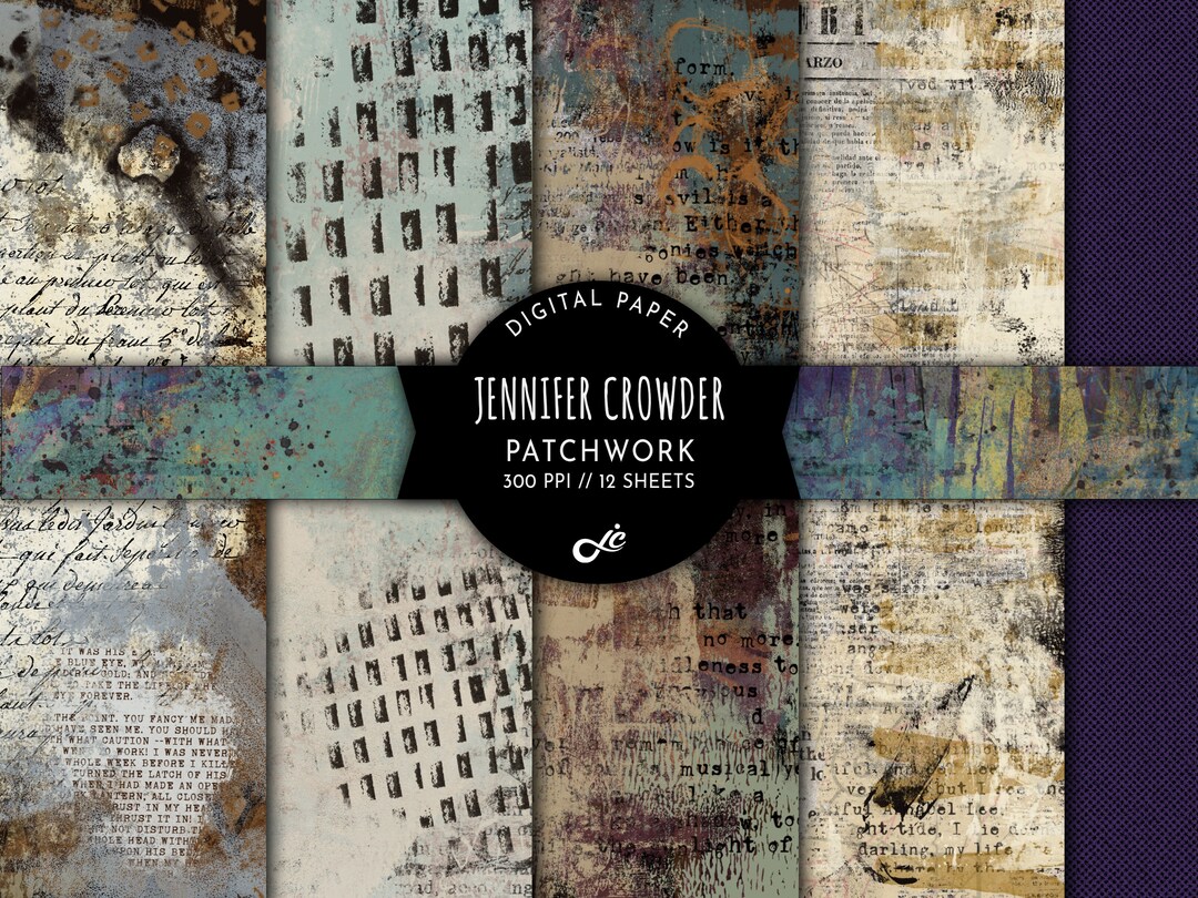 Patchwork Digital Paper Pack -- Printable Papers -- Collage Paper ...