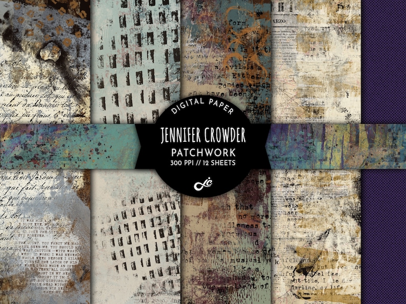 Patchwork Digital Paper Pack Printable Papers Collage | Etsy