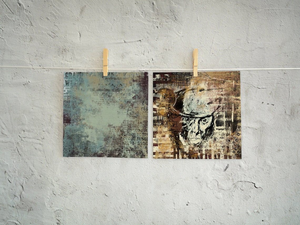 Nevermore Grunge Digital Paper Pack, Collage Paper, Scrapbook Paper ...