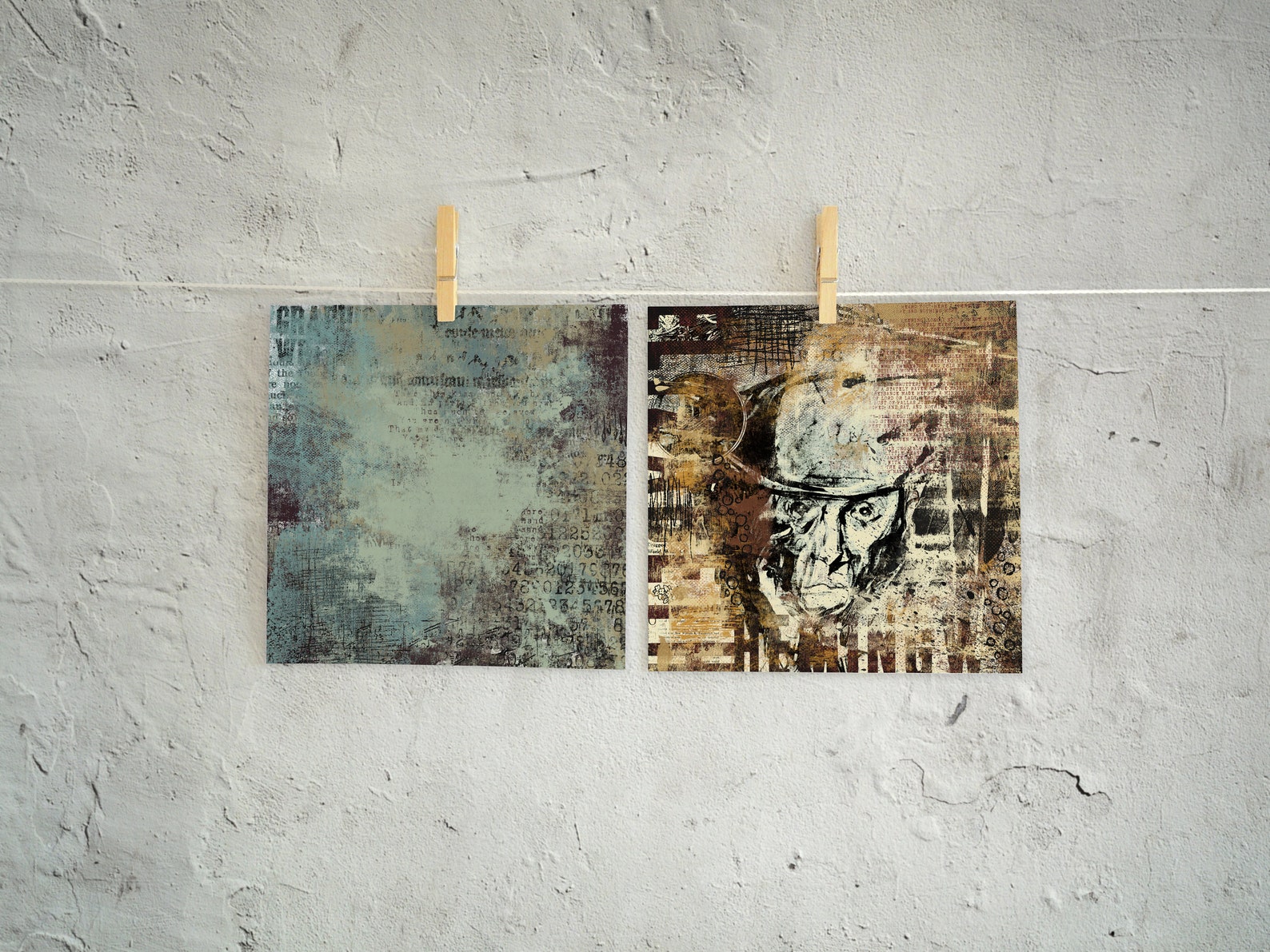 Nevermore Grunge Digital Paper Pack Collage Paper Scrapbook - Etsy